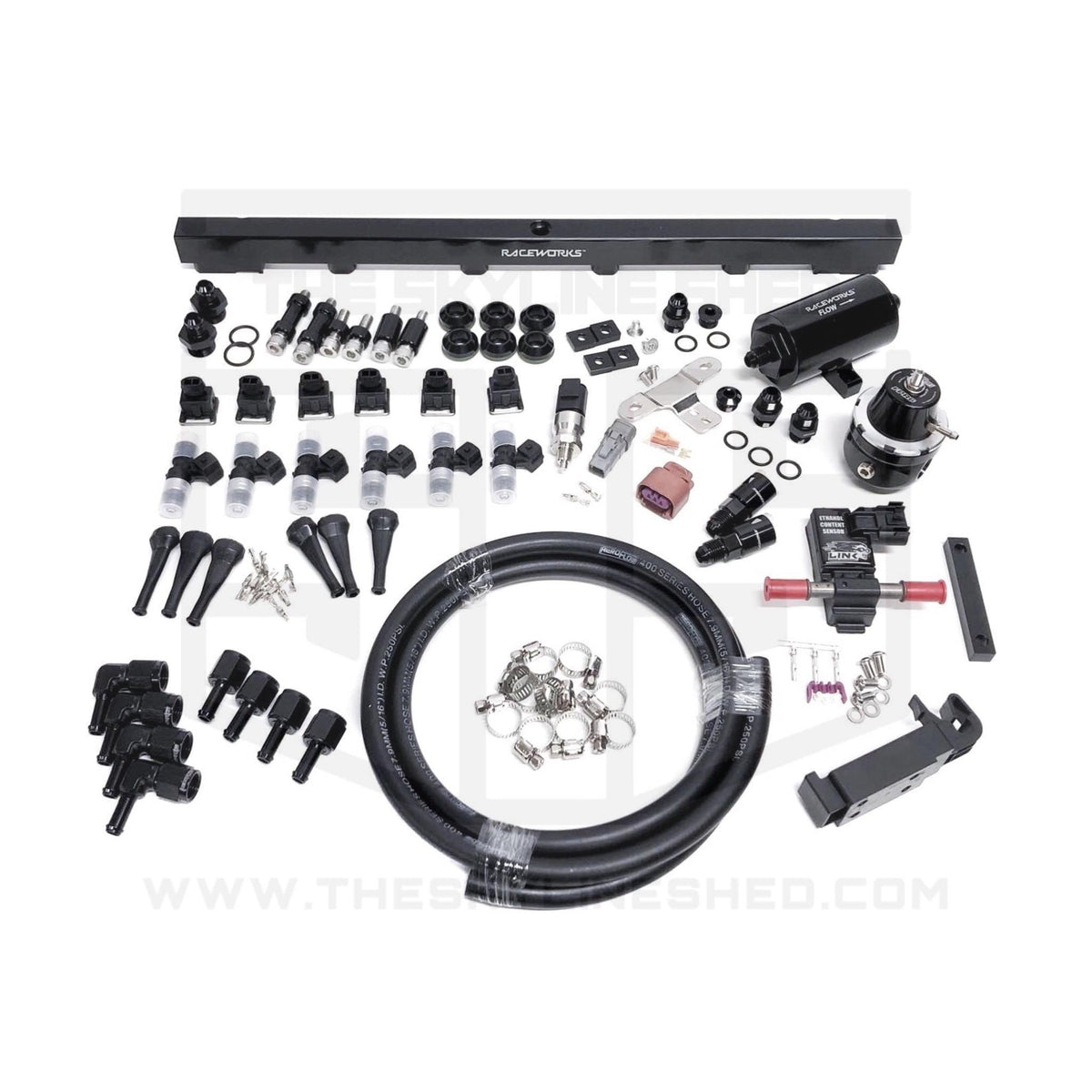 The Skyline Shed - RB25DET NEO Custom 5/16" E85 Engine Bay Fuel Kit ...